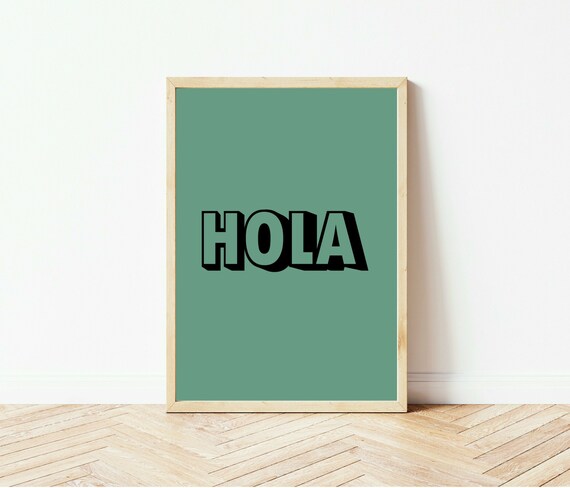 Spanish greetings Hola saying Bold font print | Etsy