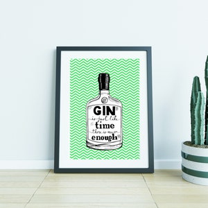 Gin Bottle With Saying gin is Like Time There is Never - Etsy