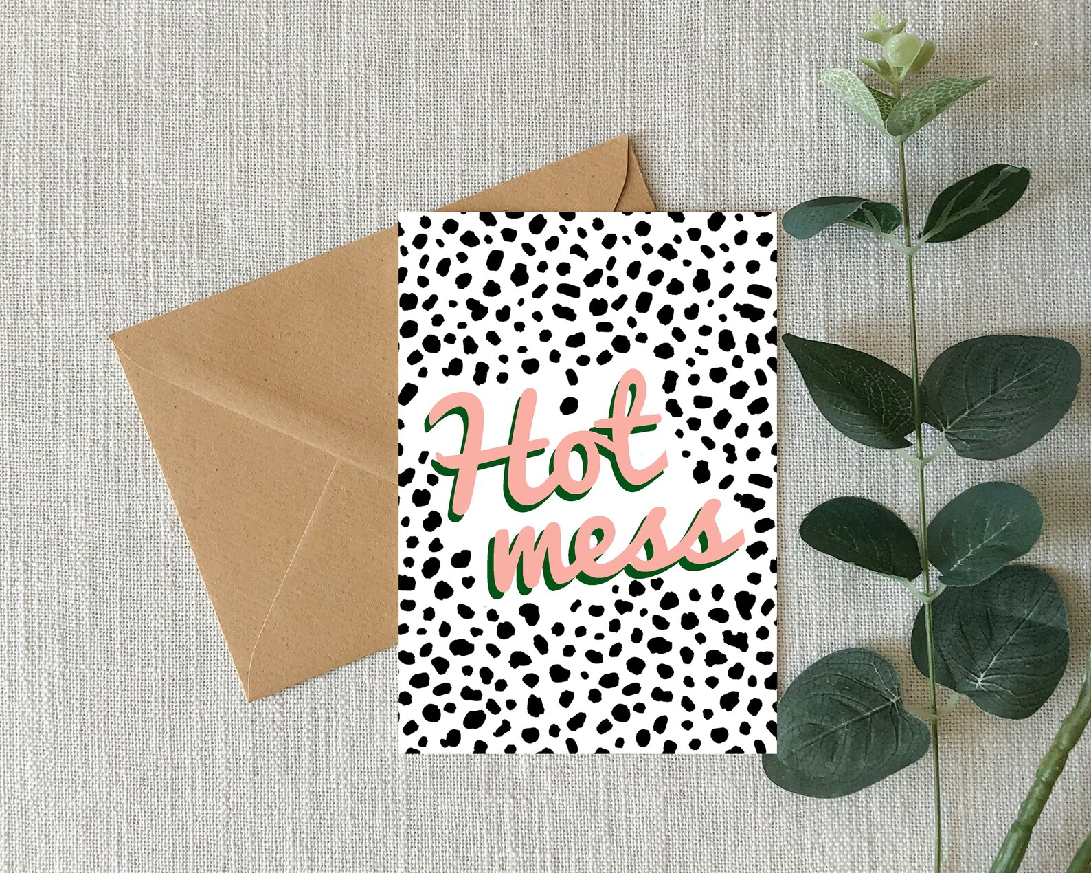 Hot Mess Greetings Card Recycled Card and Kraft Envelope Everyday ...