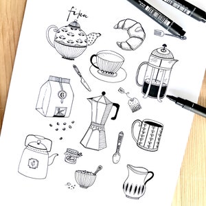 Hand-drawn Swedish Fika Coffee and Tea Break Illustration Friends ...