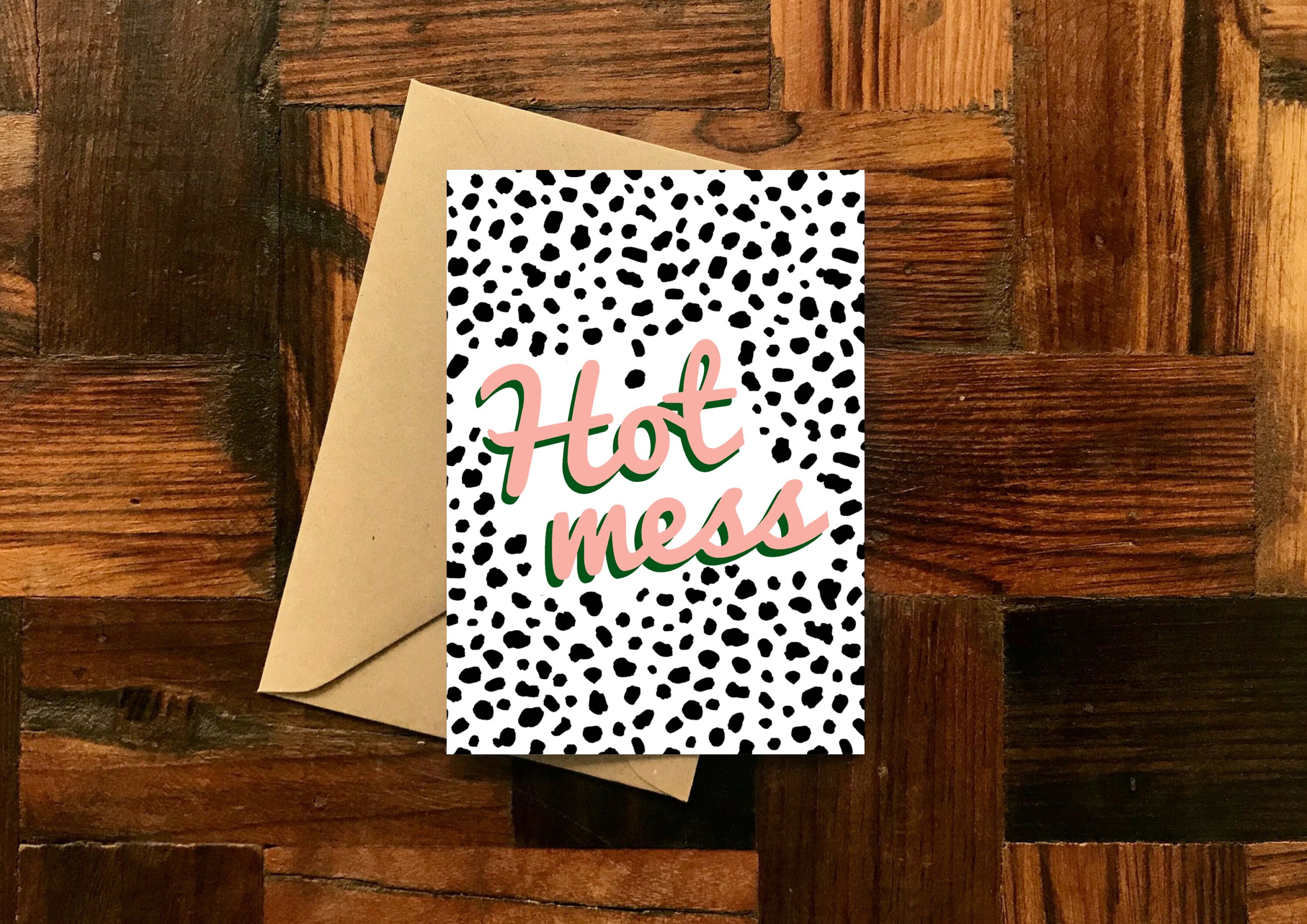 Hot Mess Greetings Card Recycled Card and Kraft Envelope - Etsy