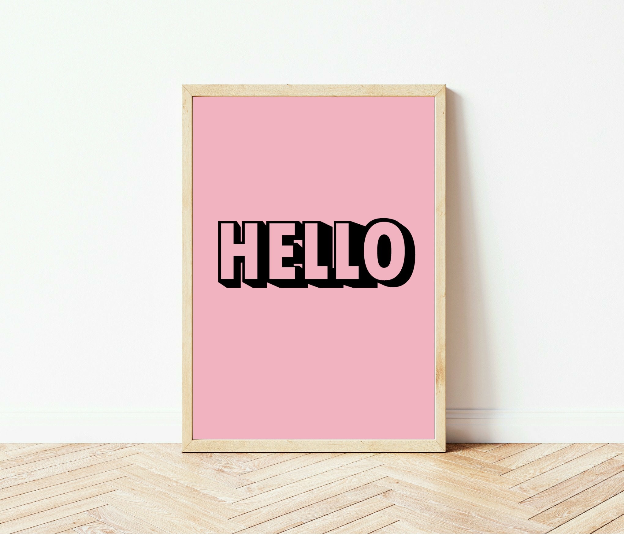 Hello Saying Wall Art Print Bold Font Print Greetings - Etsy UK