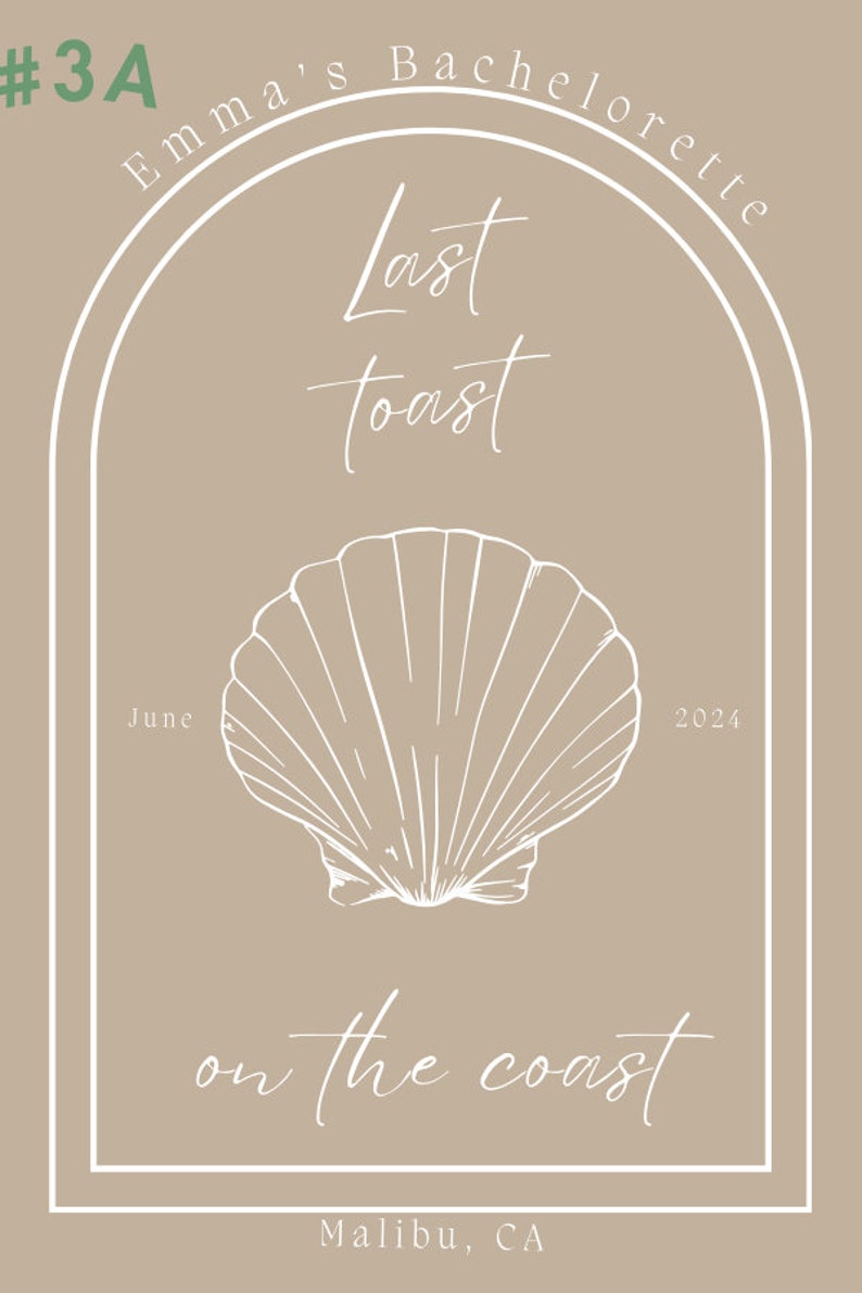 Toast on the Coast Champagne Labels Coastal Bachelorette Favors ...