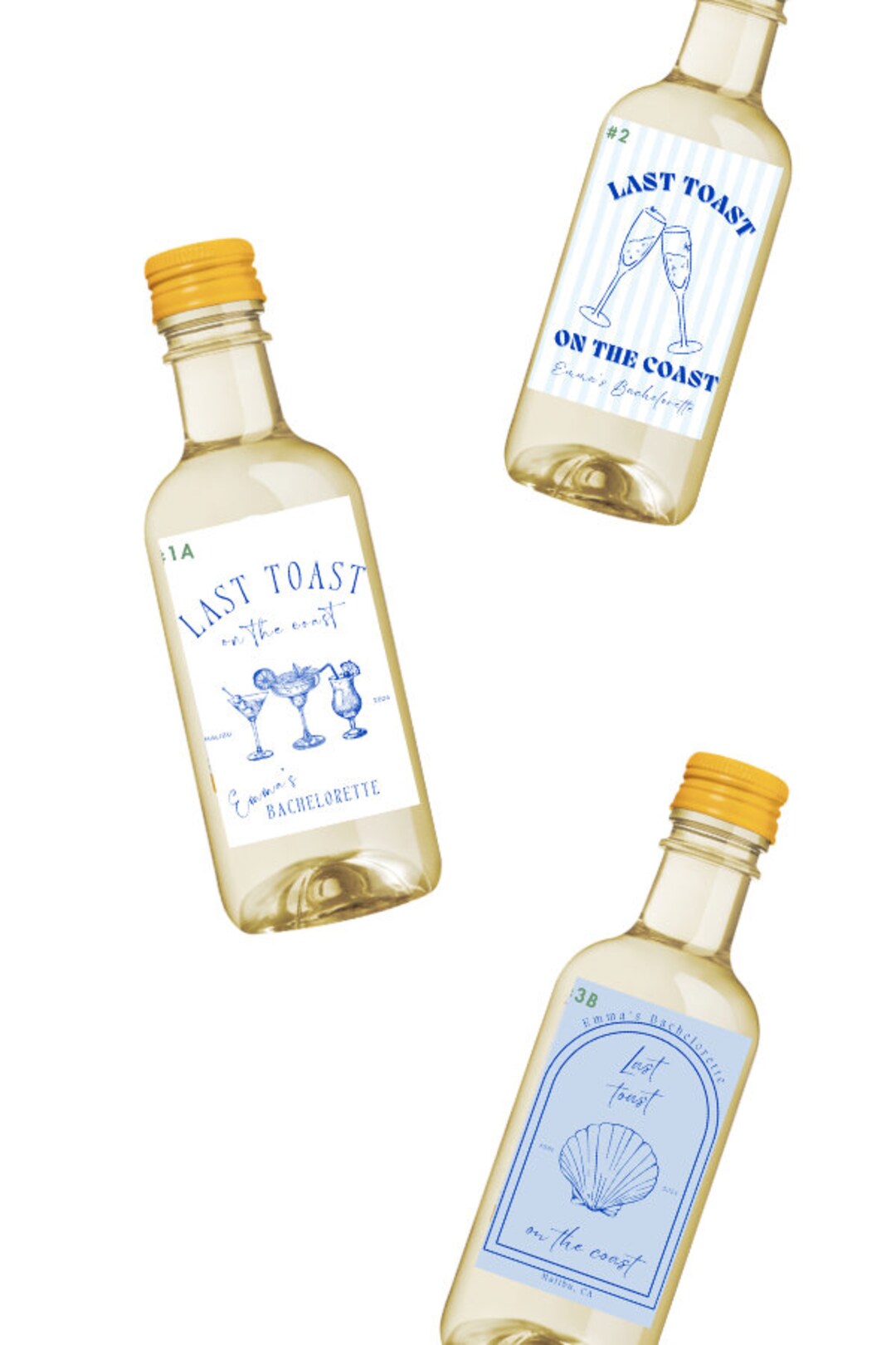 Toast on the Coast Champagne Labels - Coastal Bachelorette Favors ...