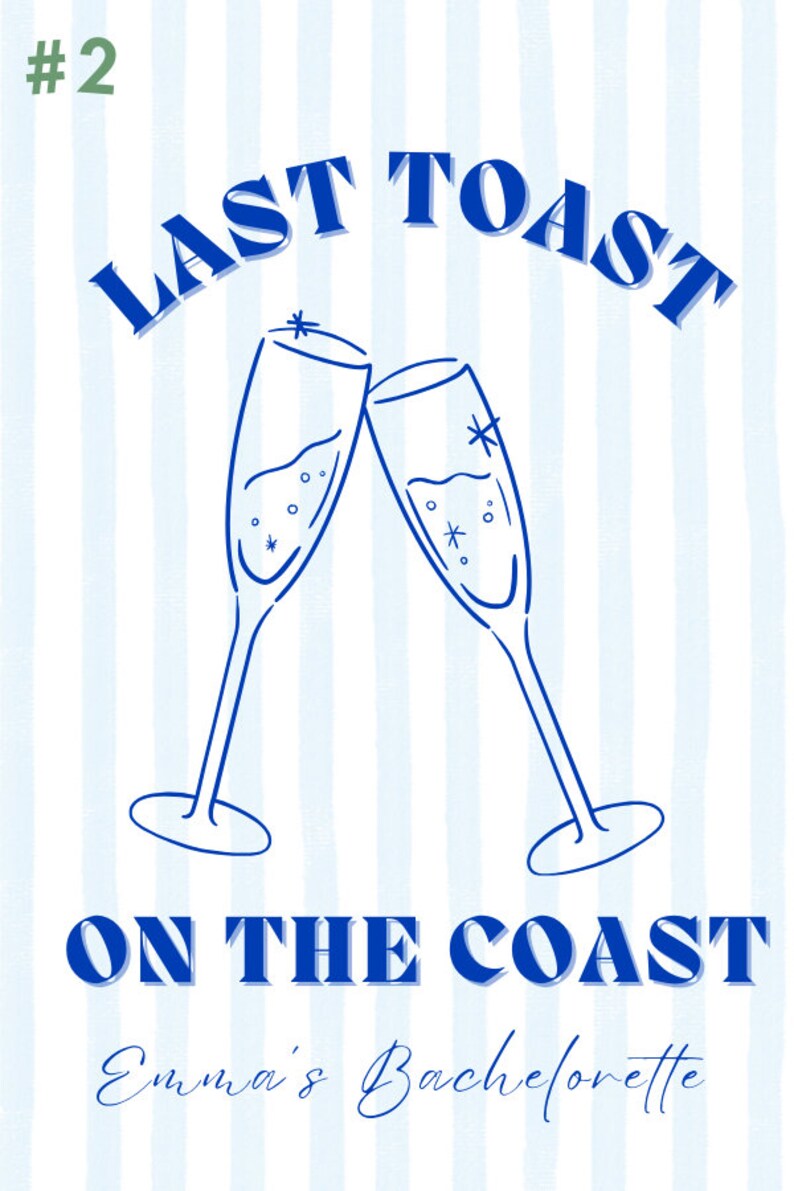 Toast on the Coast Champagne Labels Coastal Bachelorette Favors ...