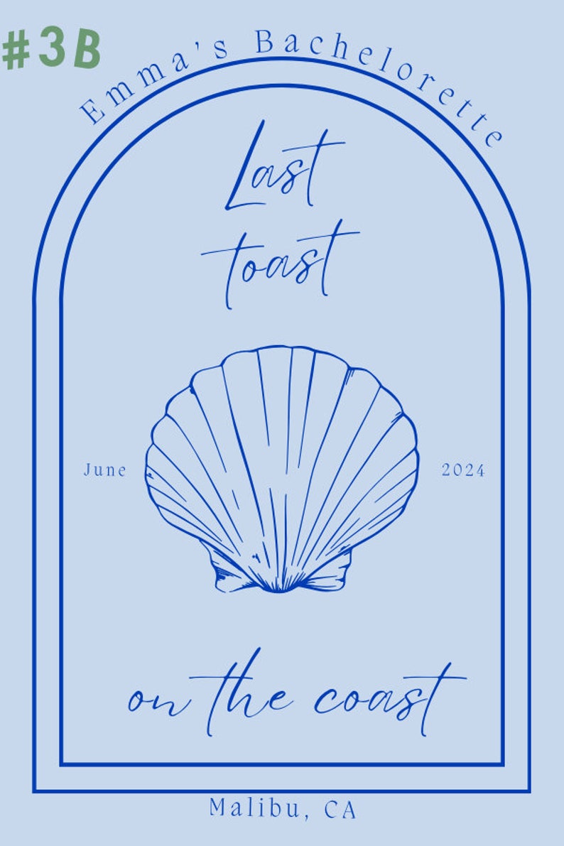 Toast on the Coast Champagne Labels Coastal Bachelorette Favors ...