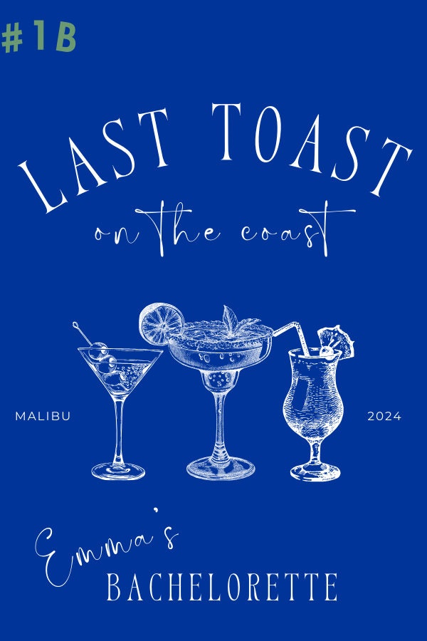 Toast on the Coast Champagne Labels Coastal Bachelorette Favors ...