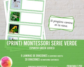 Montessori Green Sentence Strips - Etsy