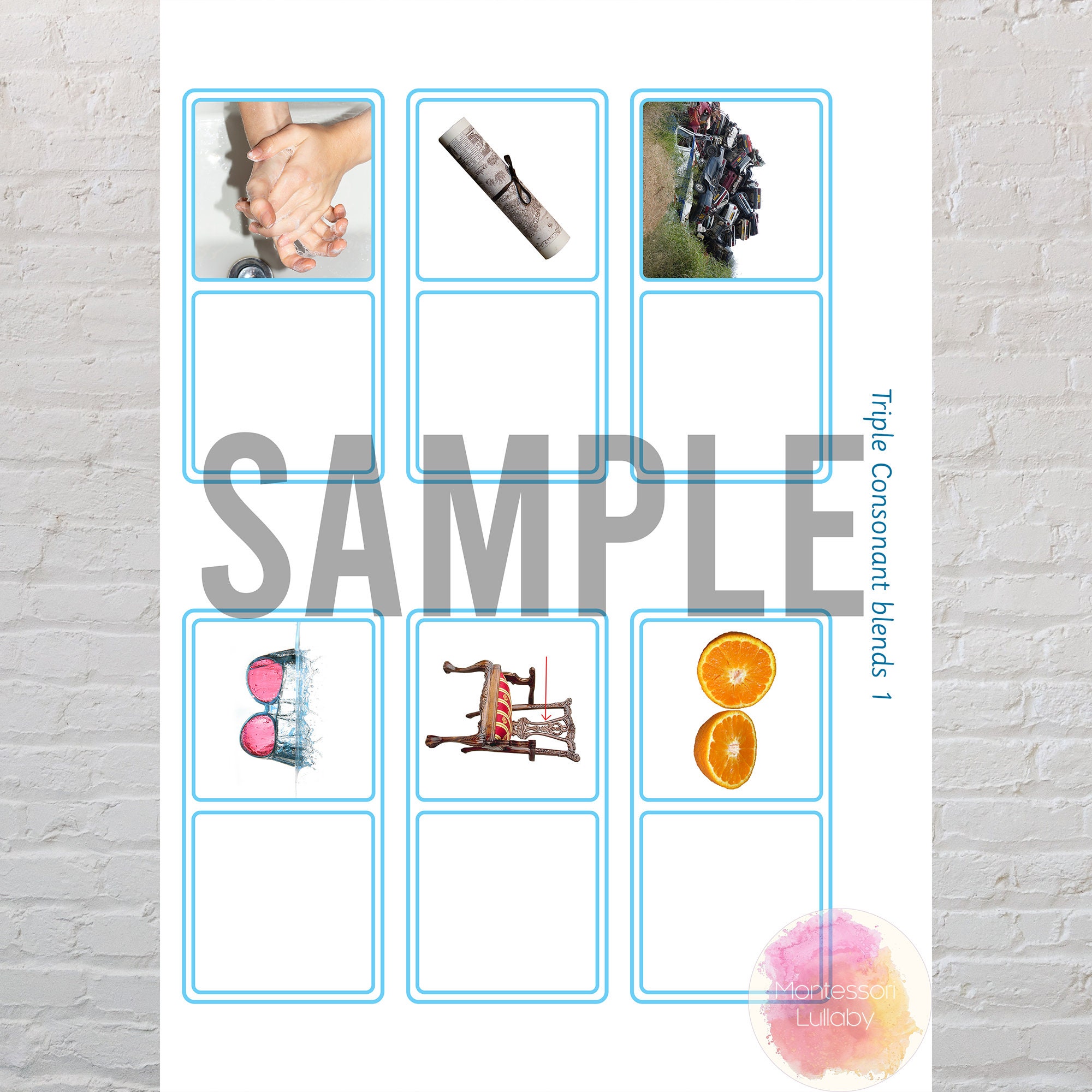 BLUE SERIES MONTESSORI Picture Sheets Matching cards Digraph Blends ...