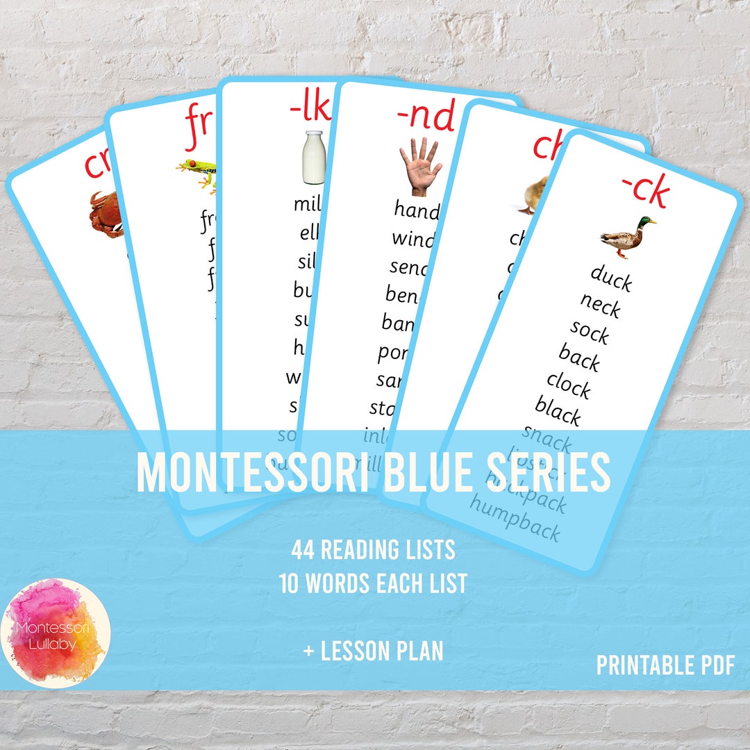 BLUE SERIES MONTESSORI Reading Lists Beginning Blends Final Blends ...