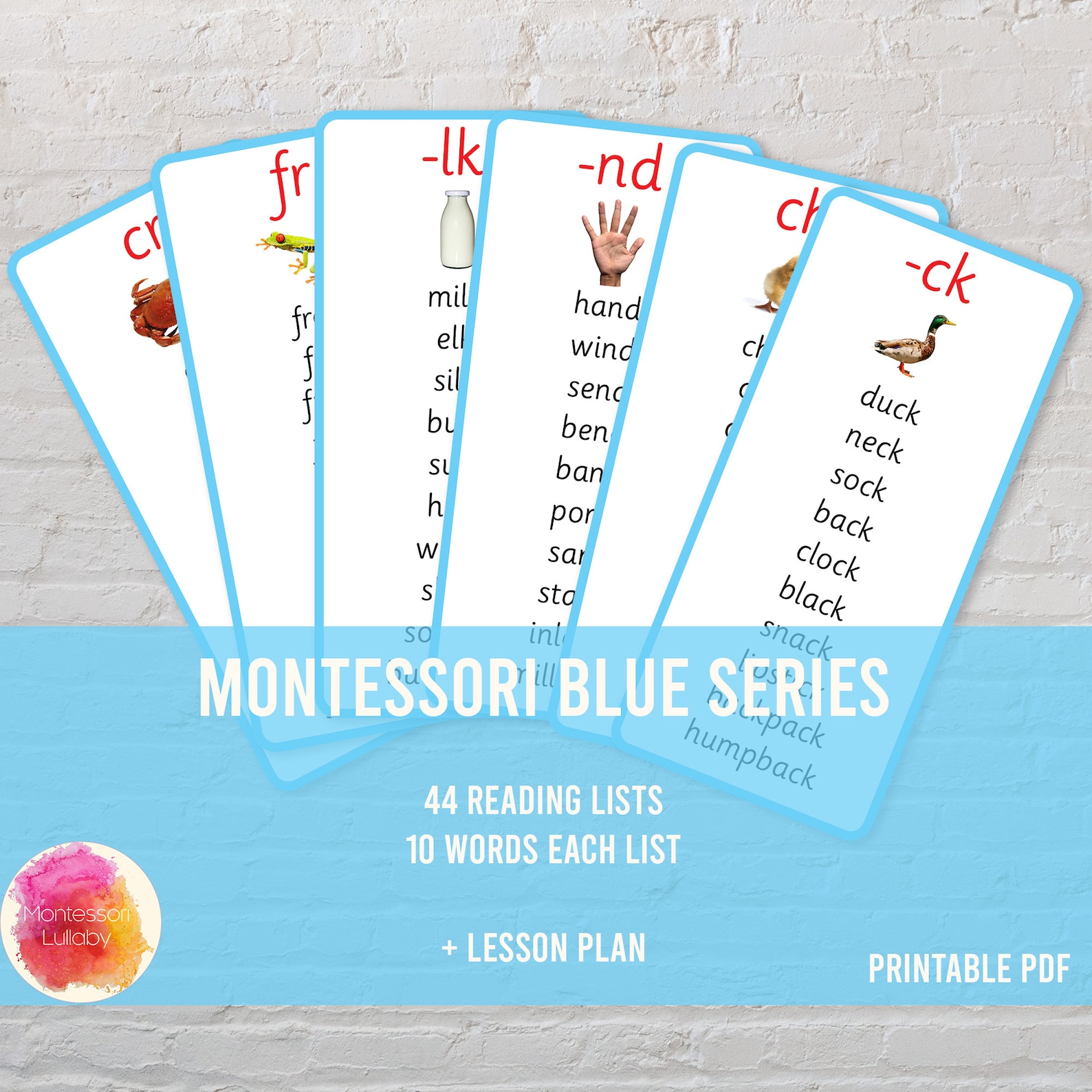 BLUE SERIES MONTESSORI Reading Lists Beginning Blends Final Blends ...