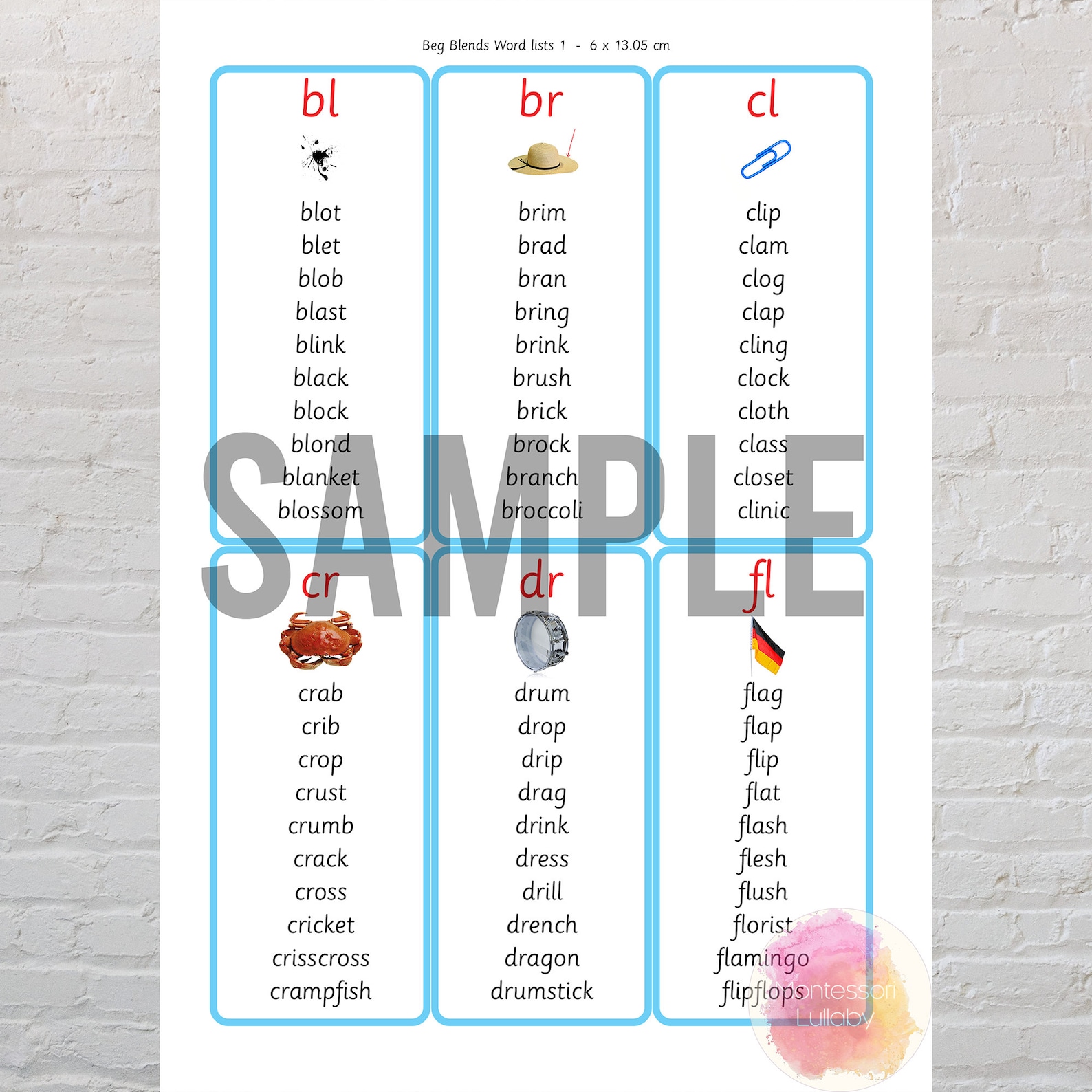 BLUE SERIES MONTESSORI Reading Lists Beginning Blends Final Blends ...