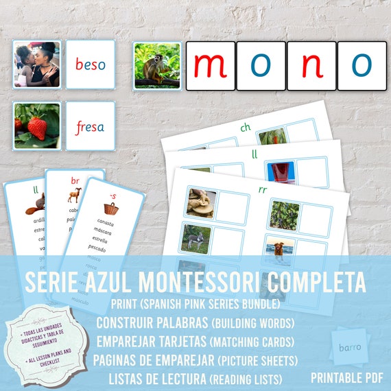 Print SERIE AZUL MONTESSORI bundle Alphabets red & blue | Etsy