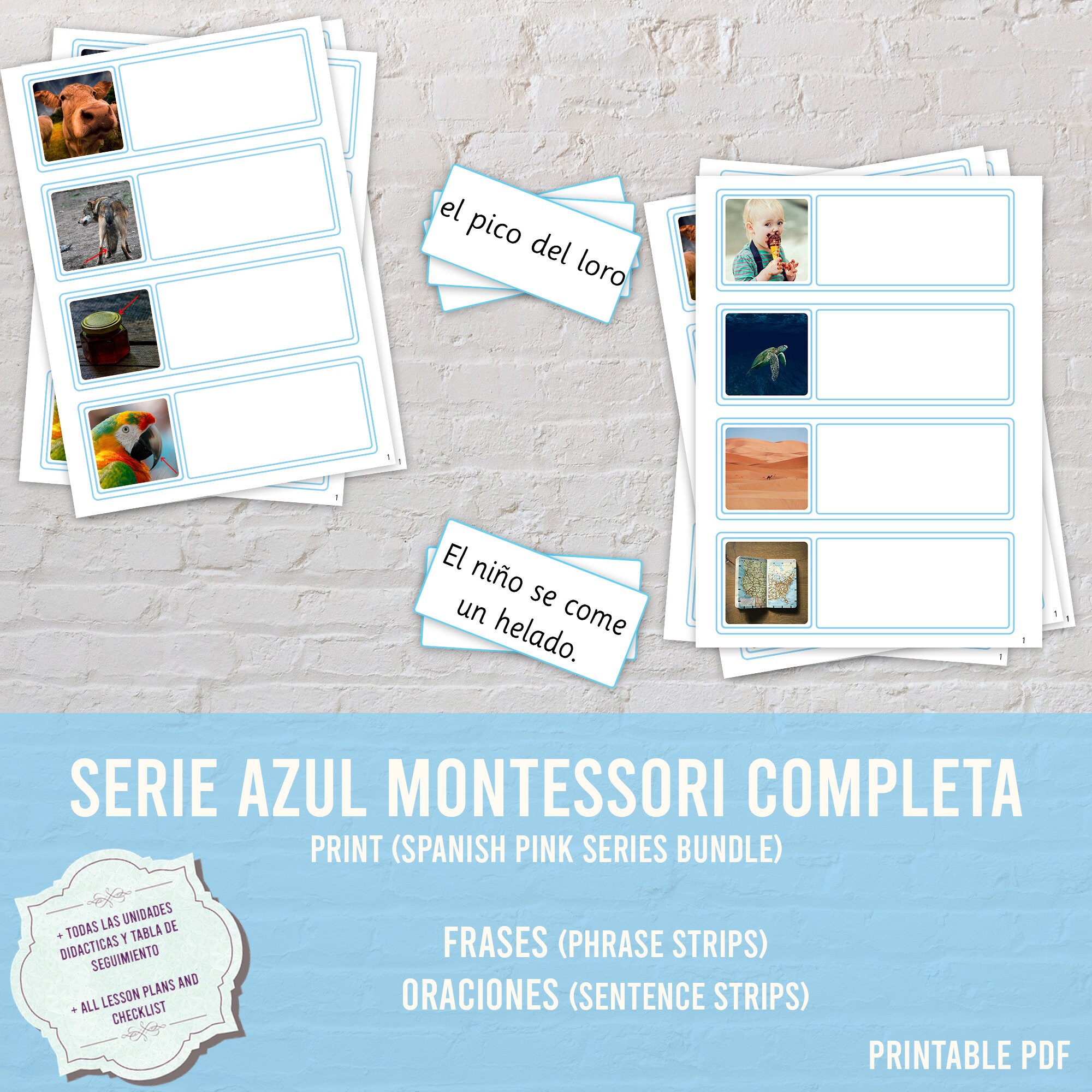 Print SERIE AZUL MONTESSORI Bundle alphabets red & Blue - Etsy Singapore