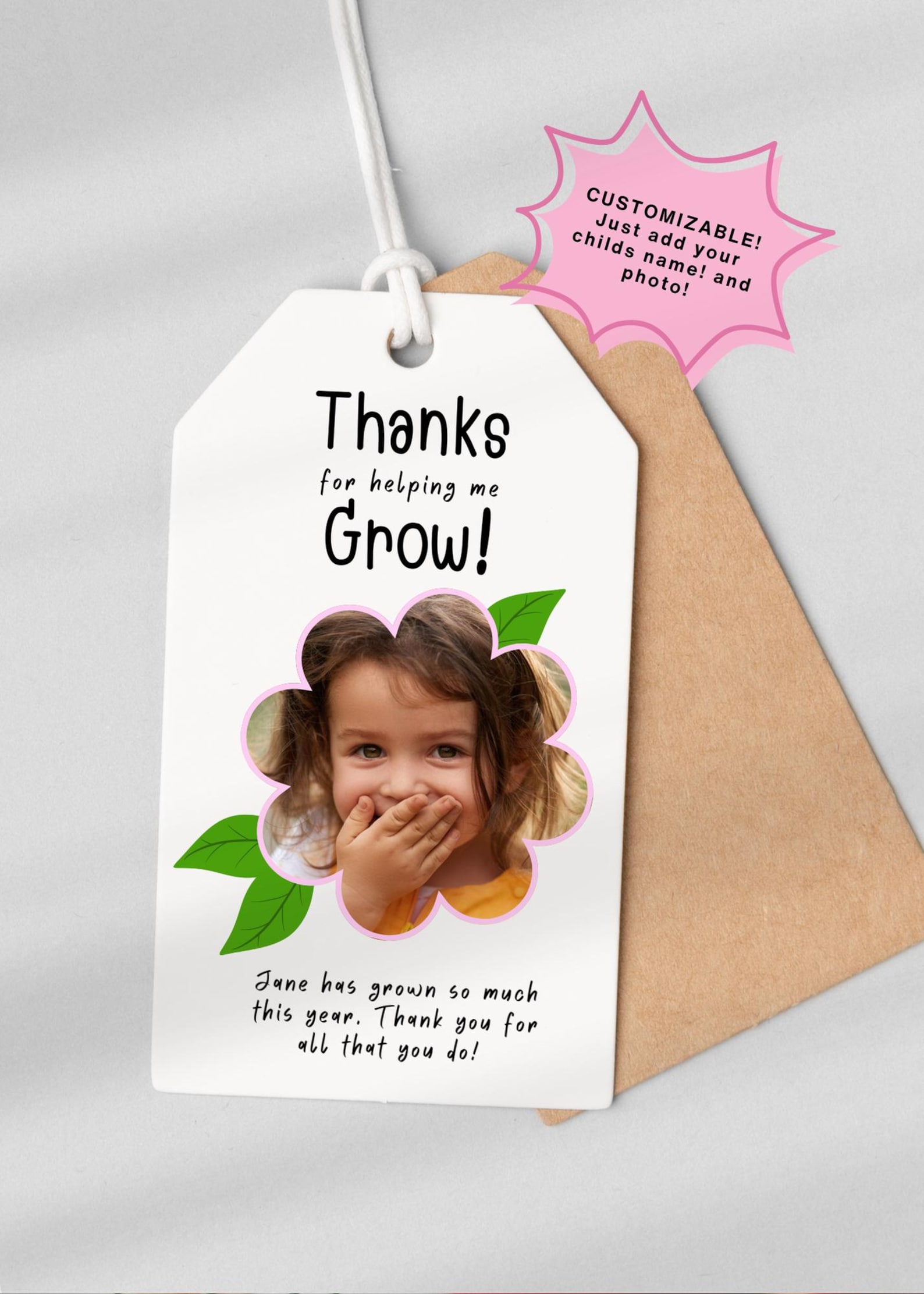 Cute "thank You for Helping Me Grow" Gift Tags Printable - Teacher ...