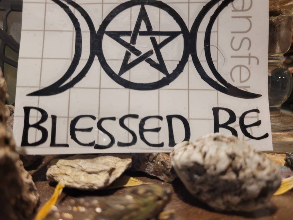 Blessed Be Sticker Vinyl Decal Witchy Blessing | Triple Goddess Bumper ...