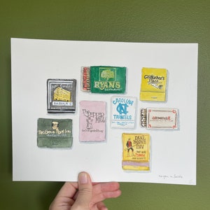 NC Matchbook Watercolor Painting: North Carolina Art Print (8x10) - Etsy