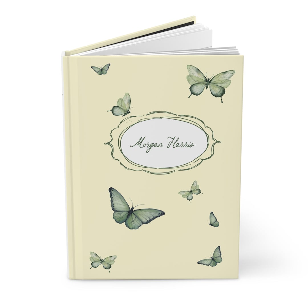 Personalized Girly Butterfly Notebook | Hardcover Lined Journal ...