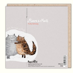 Fluffy Cats Birthday Greetings Card by Una Joy, Paperbird - Etsy
