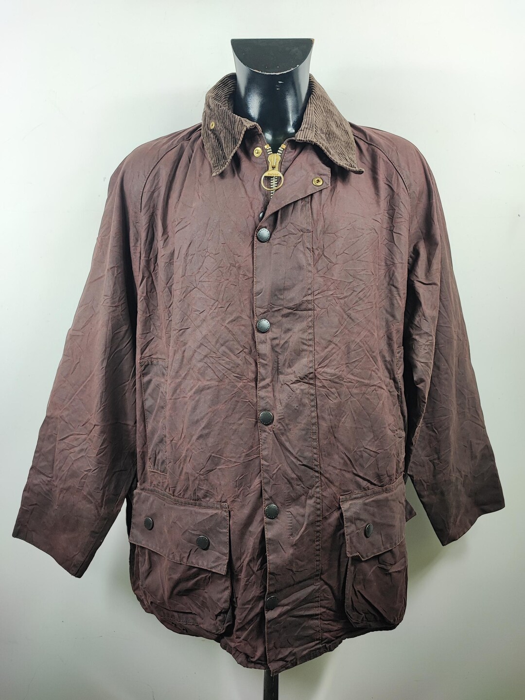 Barbour Beaufort Jacket Vintage Brown C48/122 Cm brown Beaufort Waxed ...