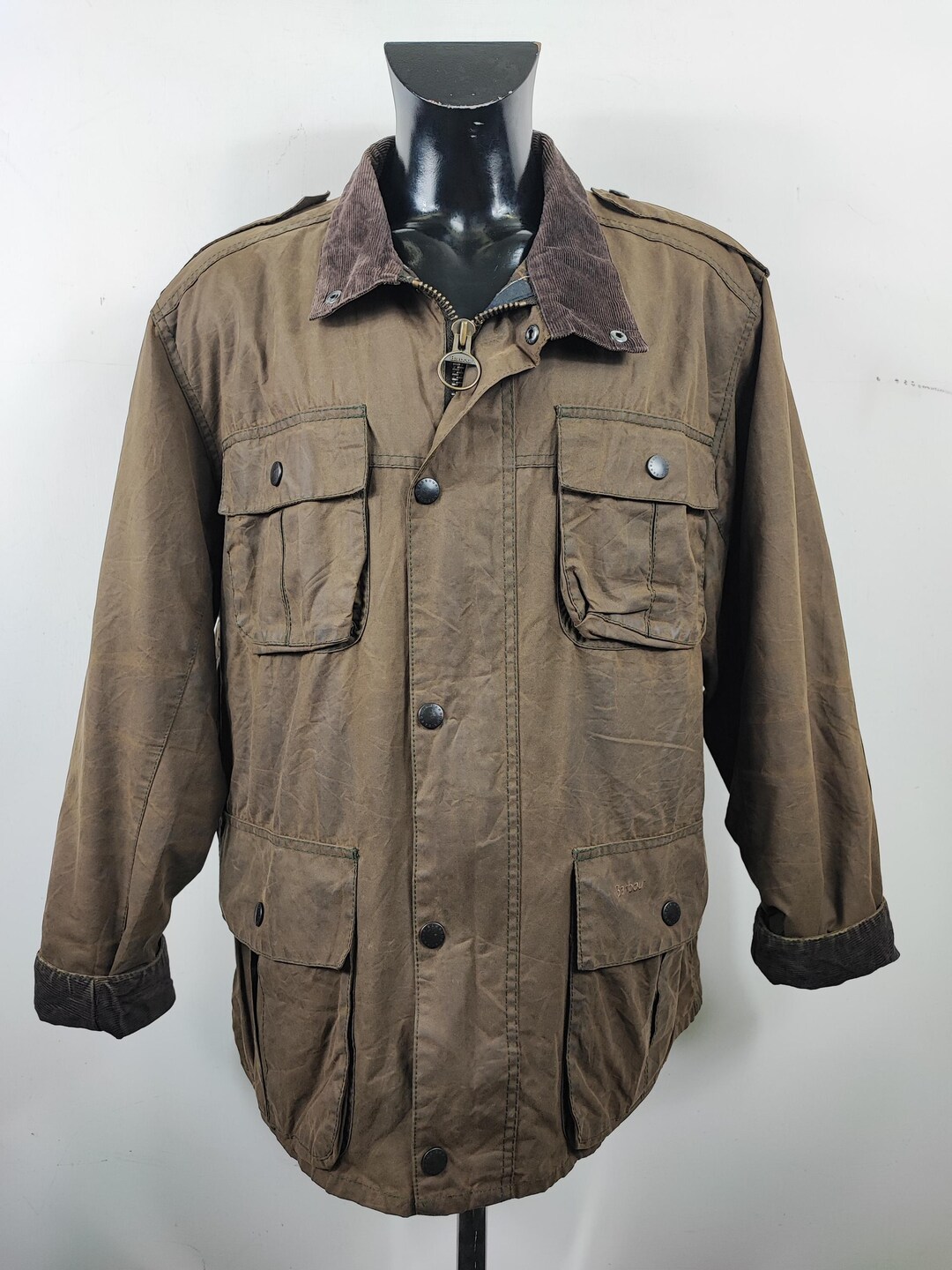 Barbour Green Trooper Waxed Jacket Xlarge Man Olive Waxed Jacket Size ...