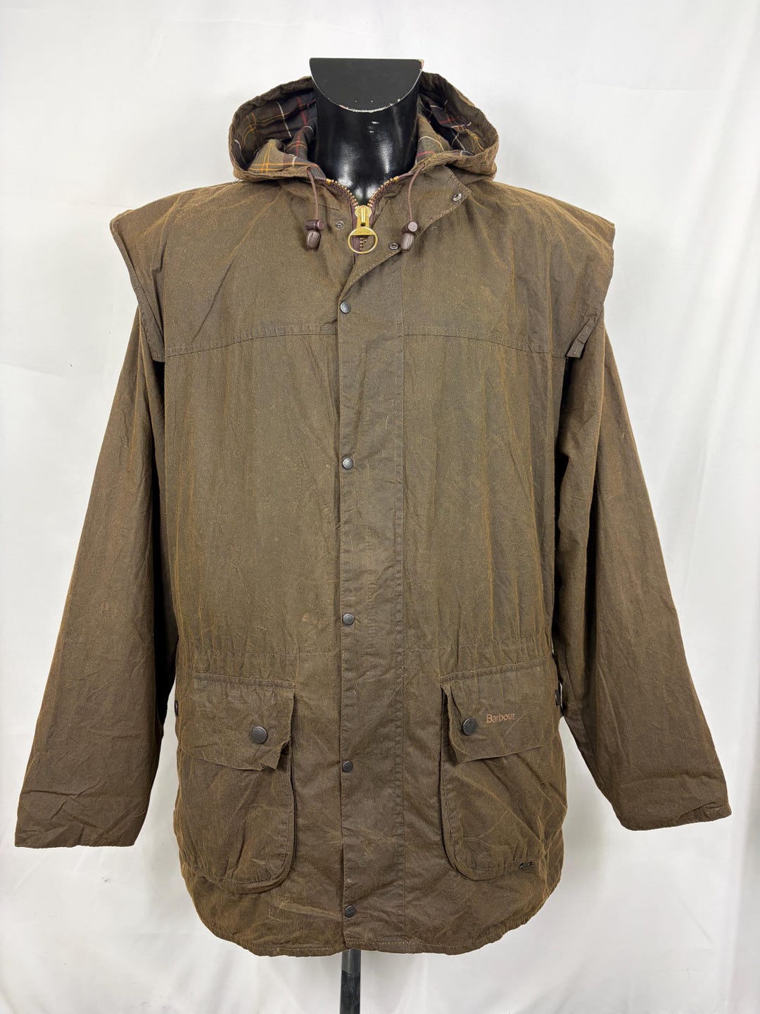 Barbour Durham Green Color With Hood C46/117 Cm Olive Hooded Waxed ...