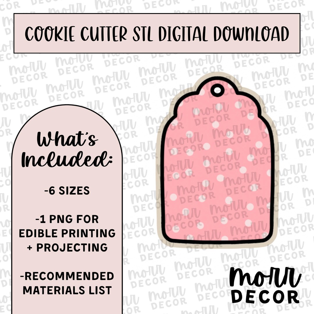 Scallop Gift Tag Cookie Cutter Digital Download | Christmas STL File ...