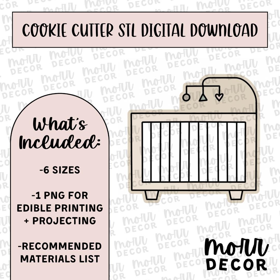 Baby Crib Cookie Cutter Digital Download | Baby Cradle STL File ...