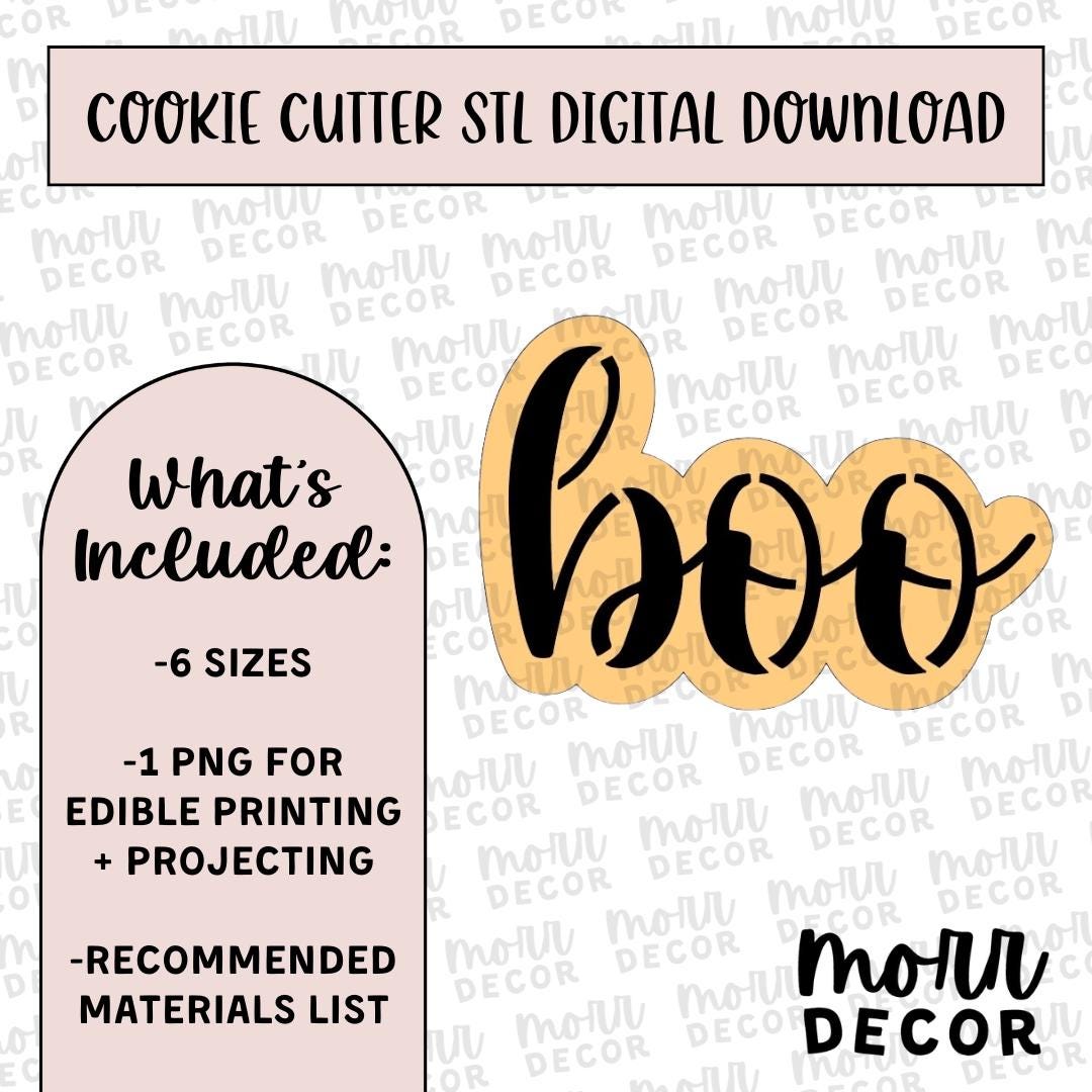 Boo Cookie Cutter Digital Download | Halloween STL File Download ...
