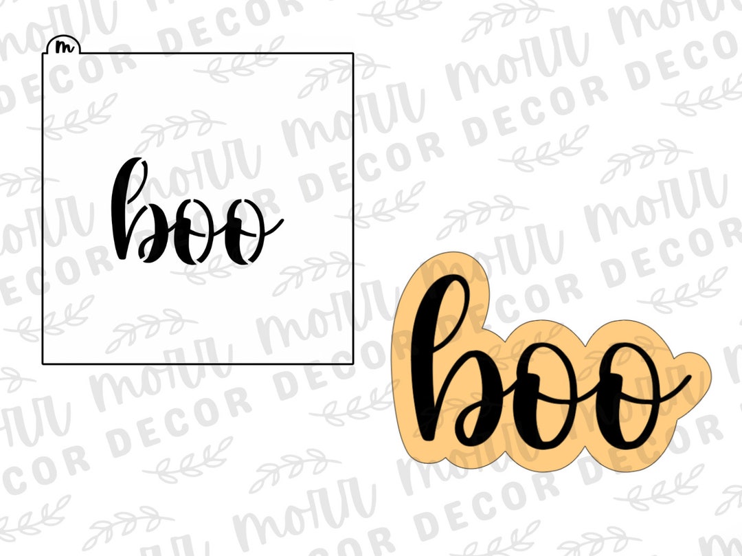 BOO Cookie Cutter + Cookie Stencil Combo | Halloween Cookie Cutters ...