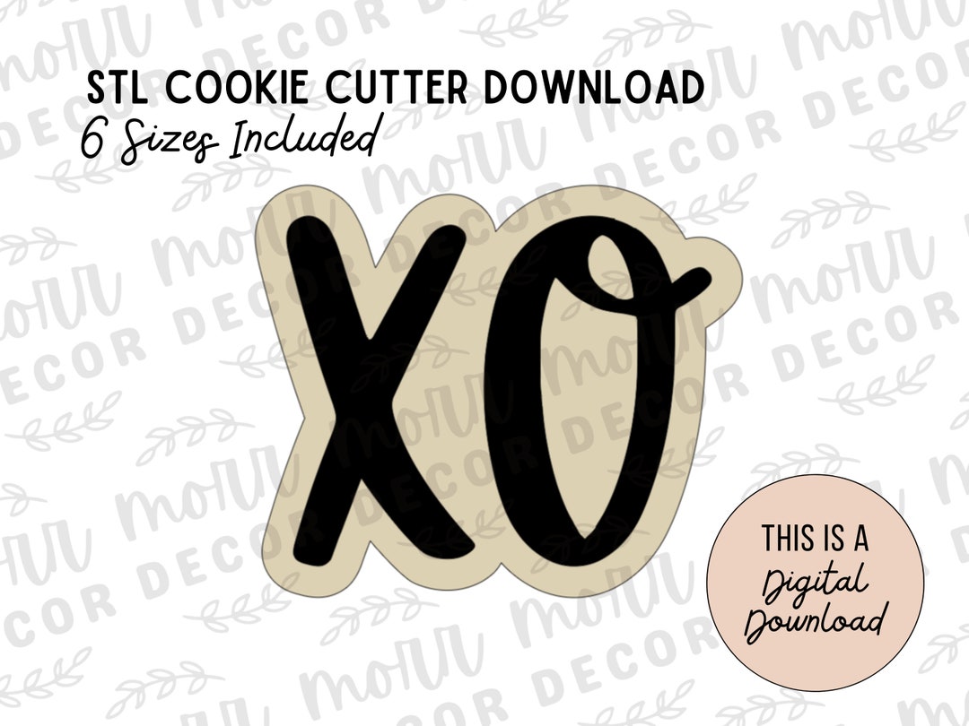 XOXO Cookie Cutter Digital Download | Valentine's Day STL File Download ...