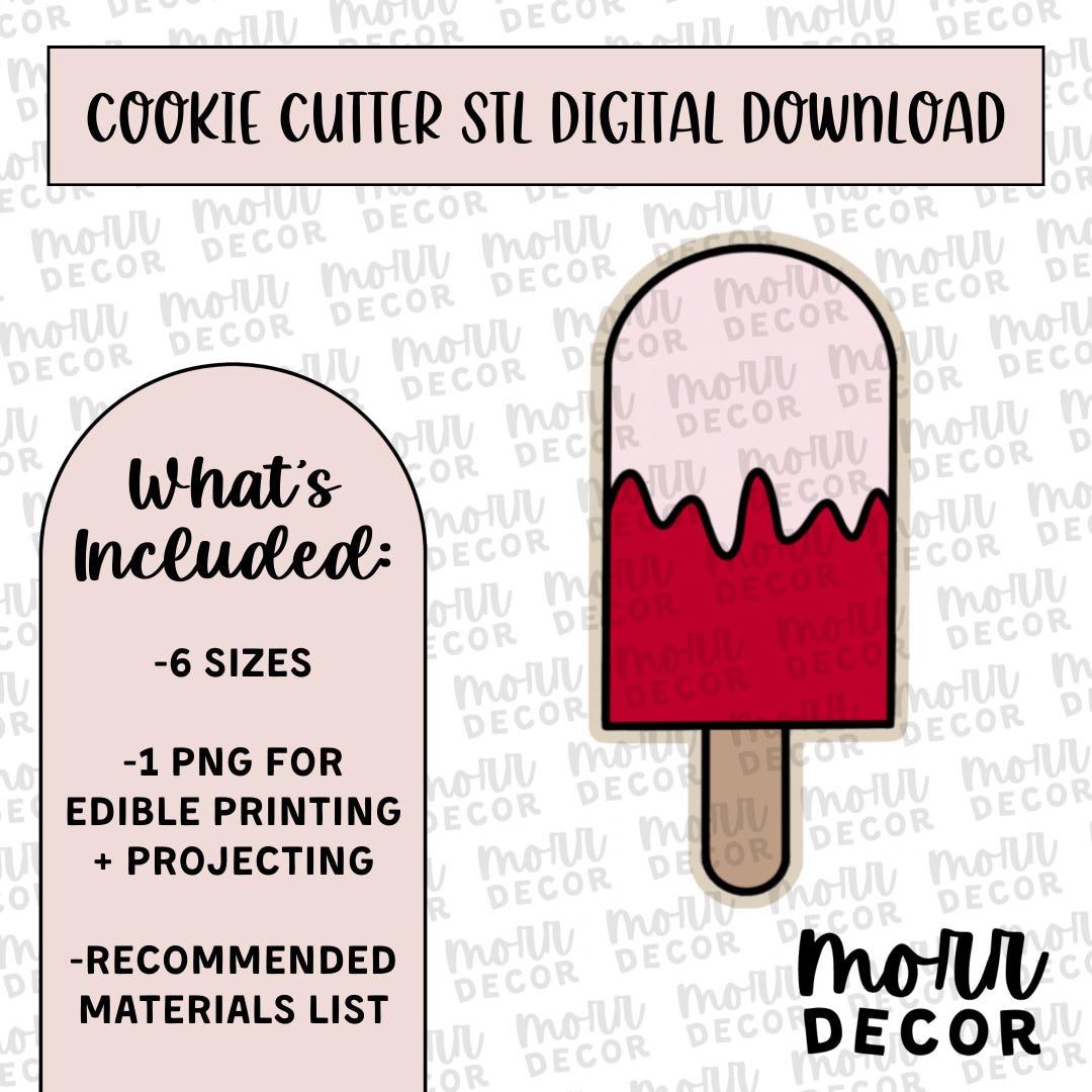 Popsicle Cookie Cutter Digital Download | 4th of July STL File Download ...