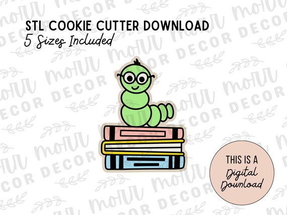 Book Worm Cookie Cutter Digital Download STL File Download - Etsy