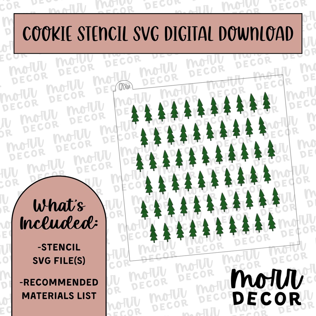 Christmas Trees Cookie Stencil DIGITAL DOWNLOAD | Cookie Stencil ...