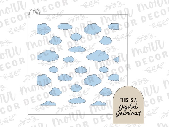 Clouds Cookie Stencil DIGITAL DOWNLOAD Cookie Stencil - Etsy