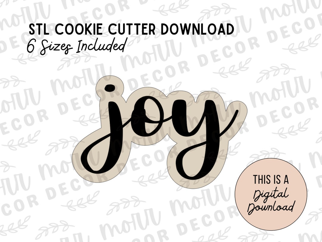 Joy Cookie Cutter Digital Download Christmas STL File Download Holiday ...