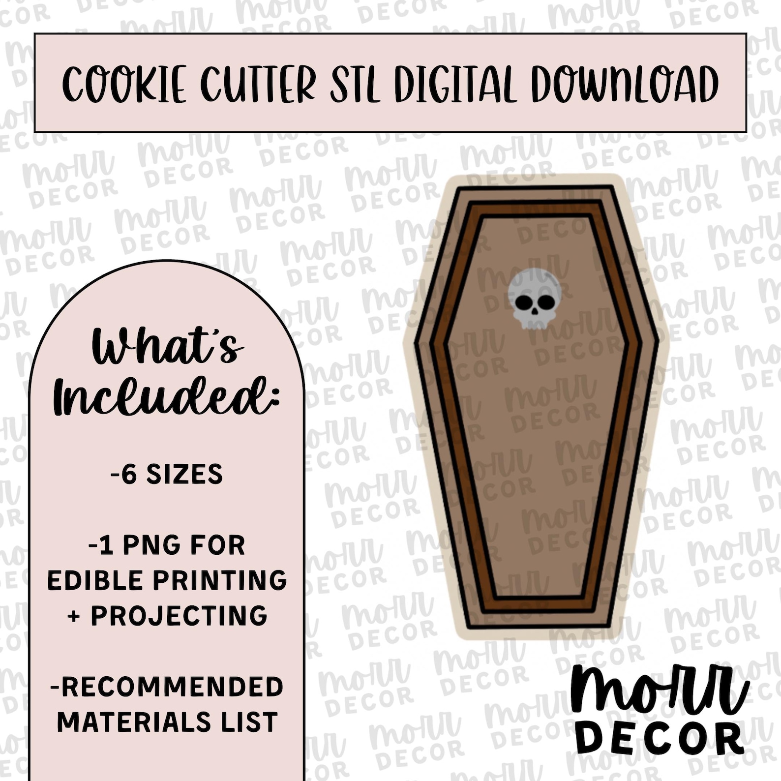 Coffin Cookie Cutter Digital Download | Halloween STL File Download ...