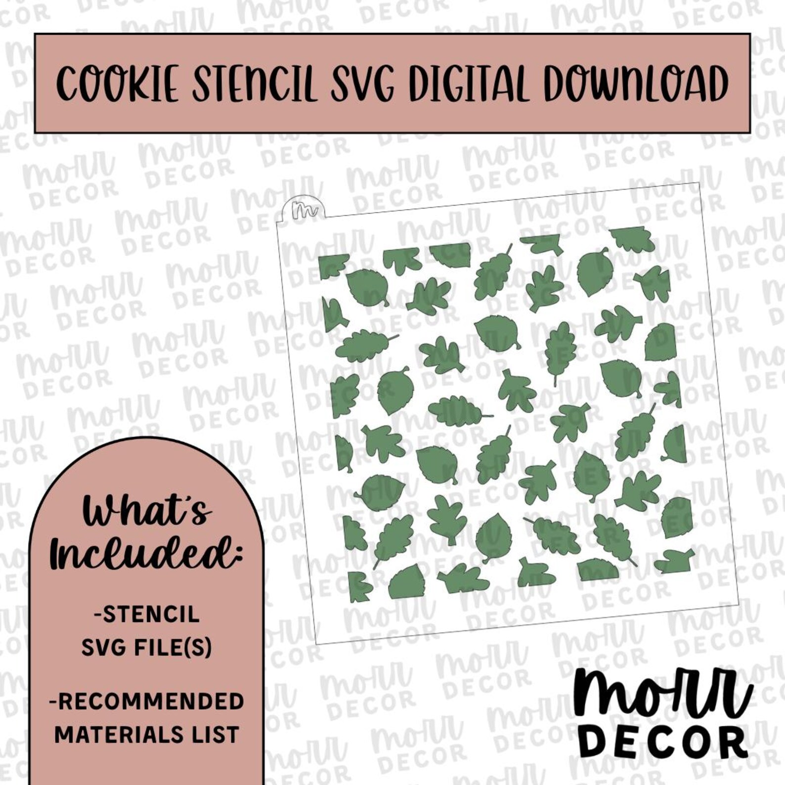 Leaves Cookie Stencil DIGITAL DOWNLOAD | Cookie Stencil Digital ...