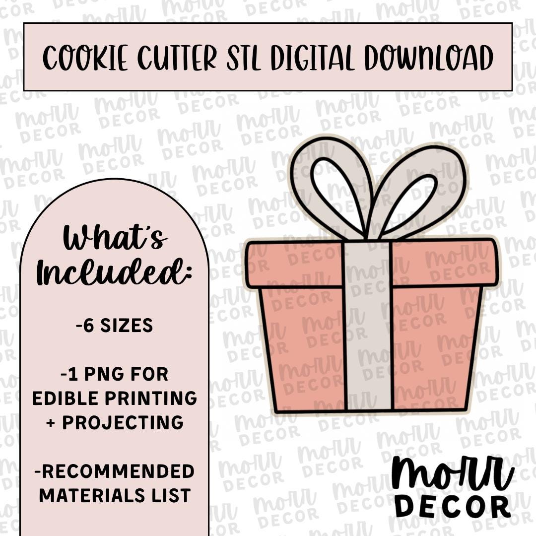 Christmas Present Cookie Cutter Digital Download | Holiday STL File ...
