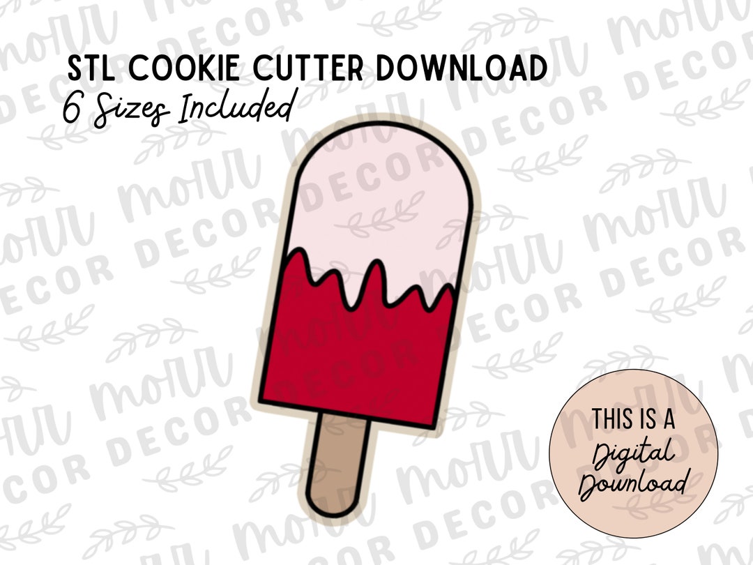 Popsicle Cookie Cutter Digital Download 4th of July STL File Download ...