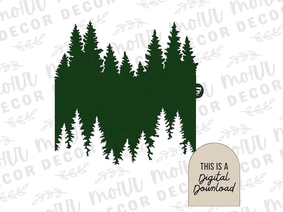 Pine Tree Line Cookie Stencil Edger DIGITAL DOWNLOAD Cookie Stencil ...