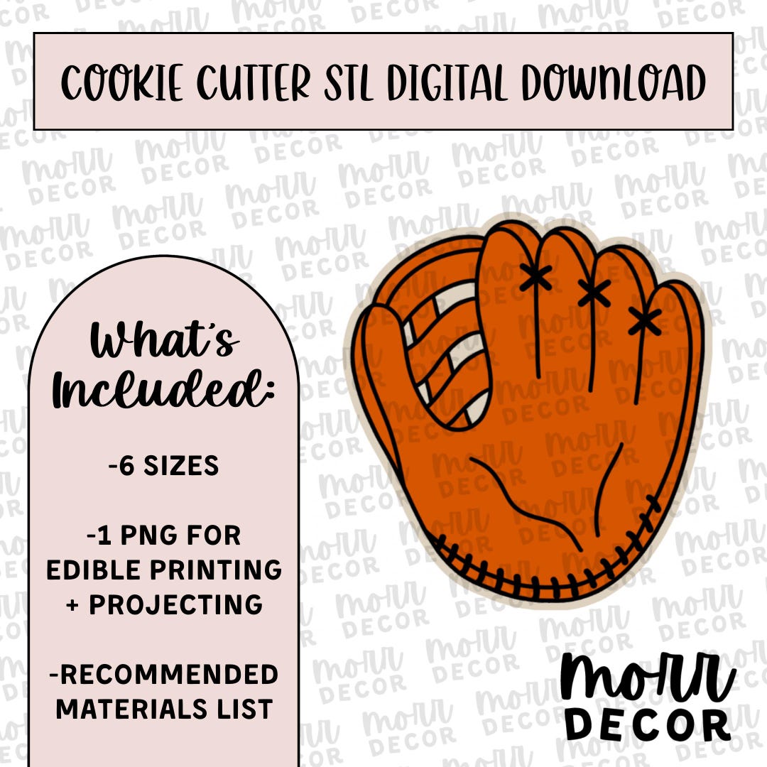 Baseball/softball Glove Mitt Cookie Cutter Digital Download | Father's ...