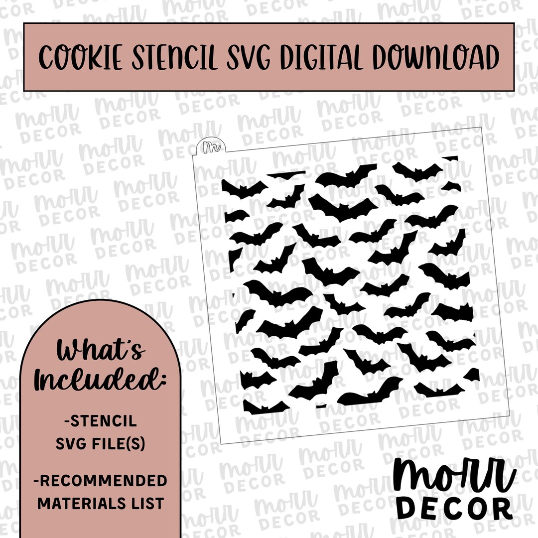 Bats Cookie Stencil DIGITAL DOWNLOAD | Cookie Stencil Digital Download ...
