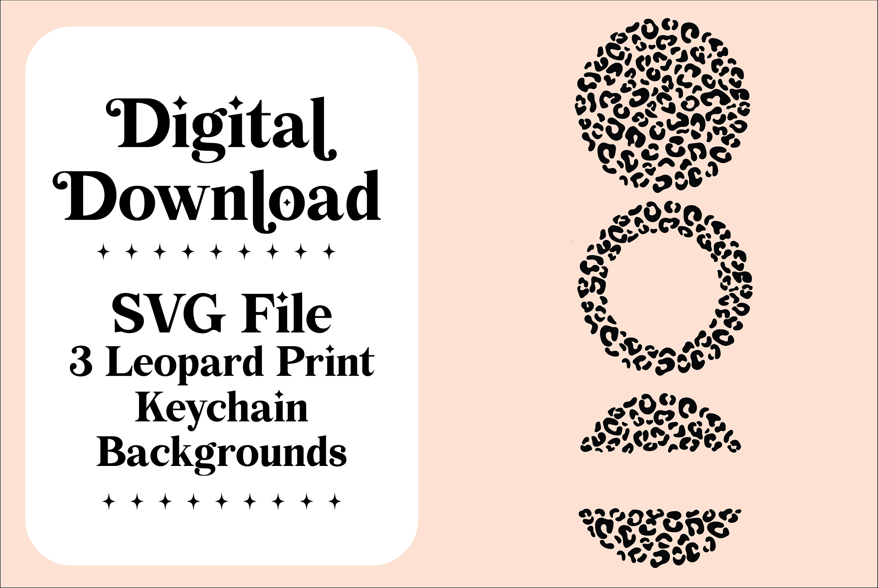 Keychain Background SVG File, 3 Leopard Print Shapes for Acrylic ...