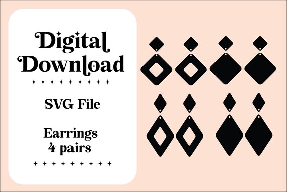 Earring SVG File 4 Earring Styles Geometric Earring File for - Etsy