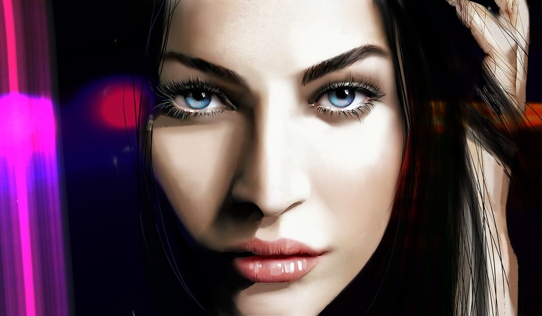 Painting by Ira Tsantekidou, megan Fox 1, Art Print Overpainted by the ...
