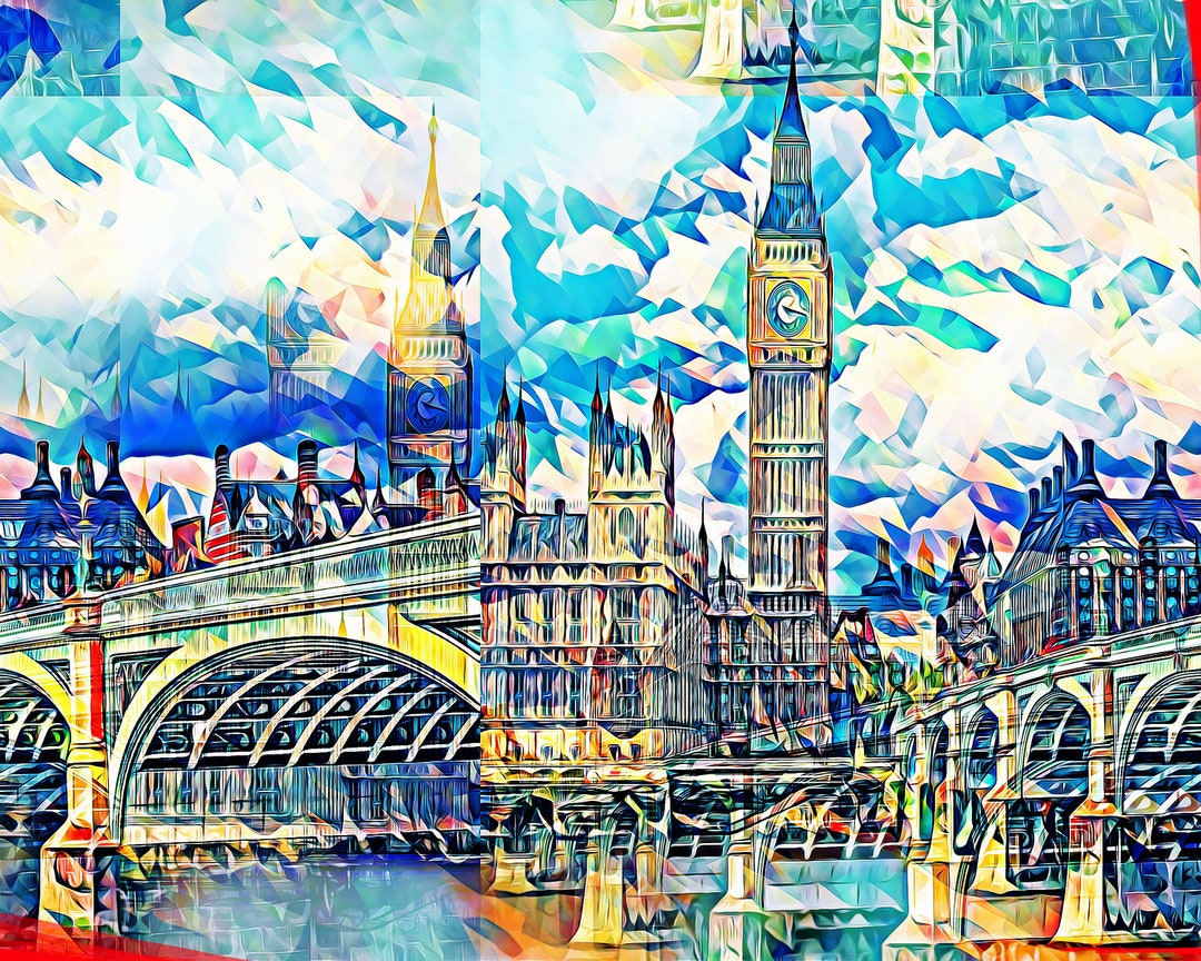 Painting by Vlad Safronov, "london 3", Art Print Painted Over by the ...