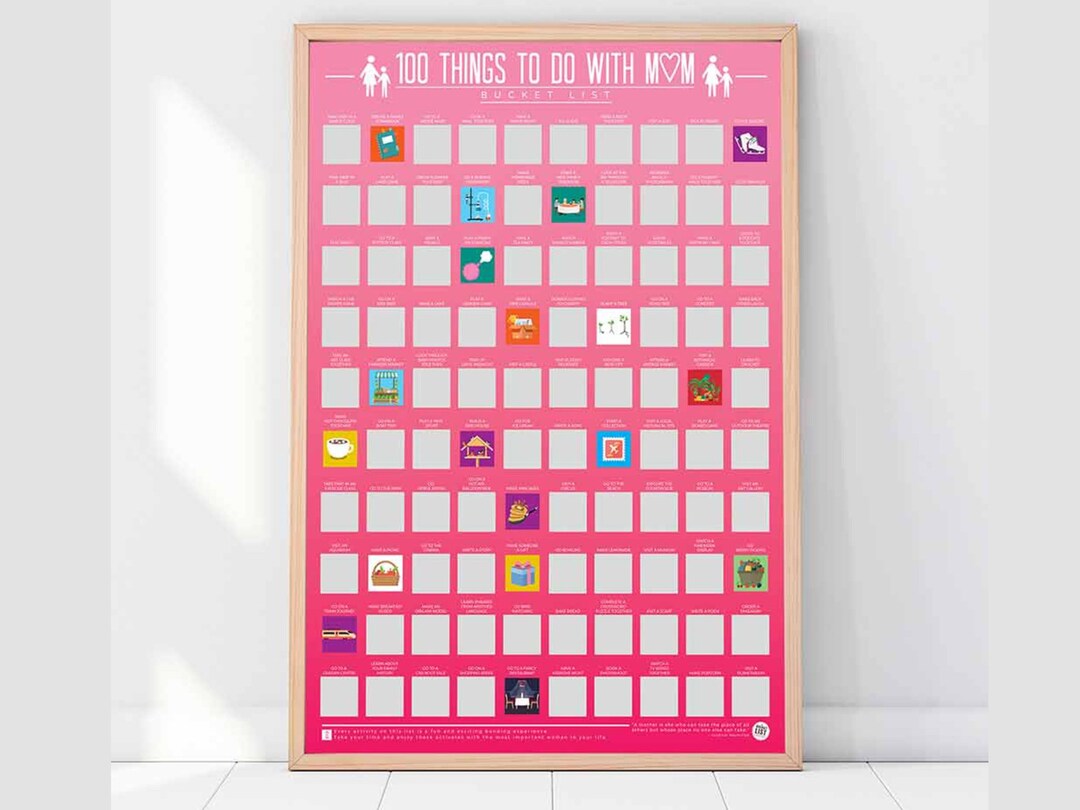 100 Things to Do With Mum Scratch Poster, Unique Mothers Day Gift ...