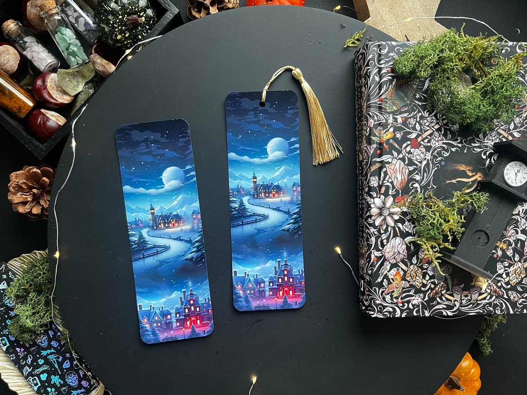 Cozy Winter Nightbookmark Laminated Bookmark Bibliophile - Etsy