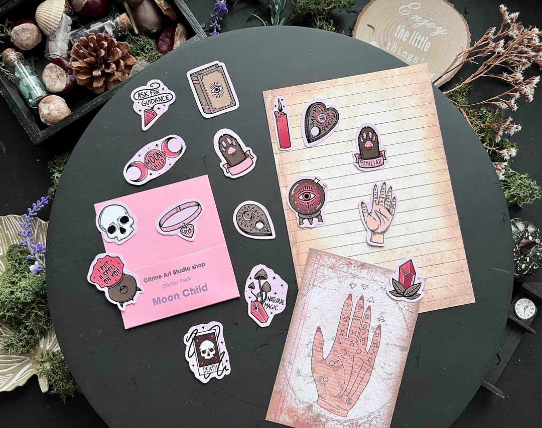 MOON CHILD sticker Pack Bullet Journal Witchy Stickers, Cute BUJO ...